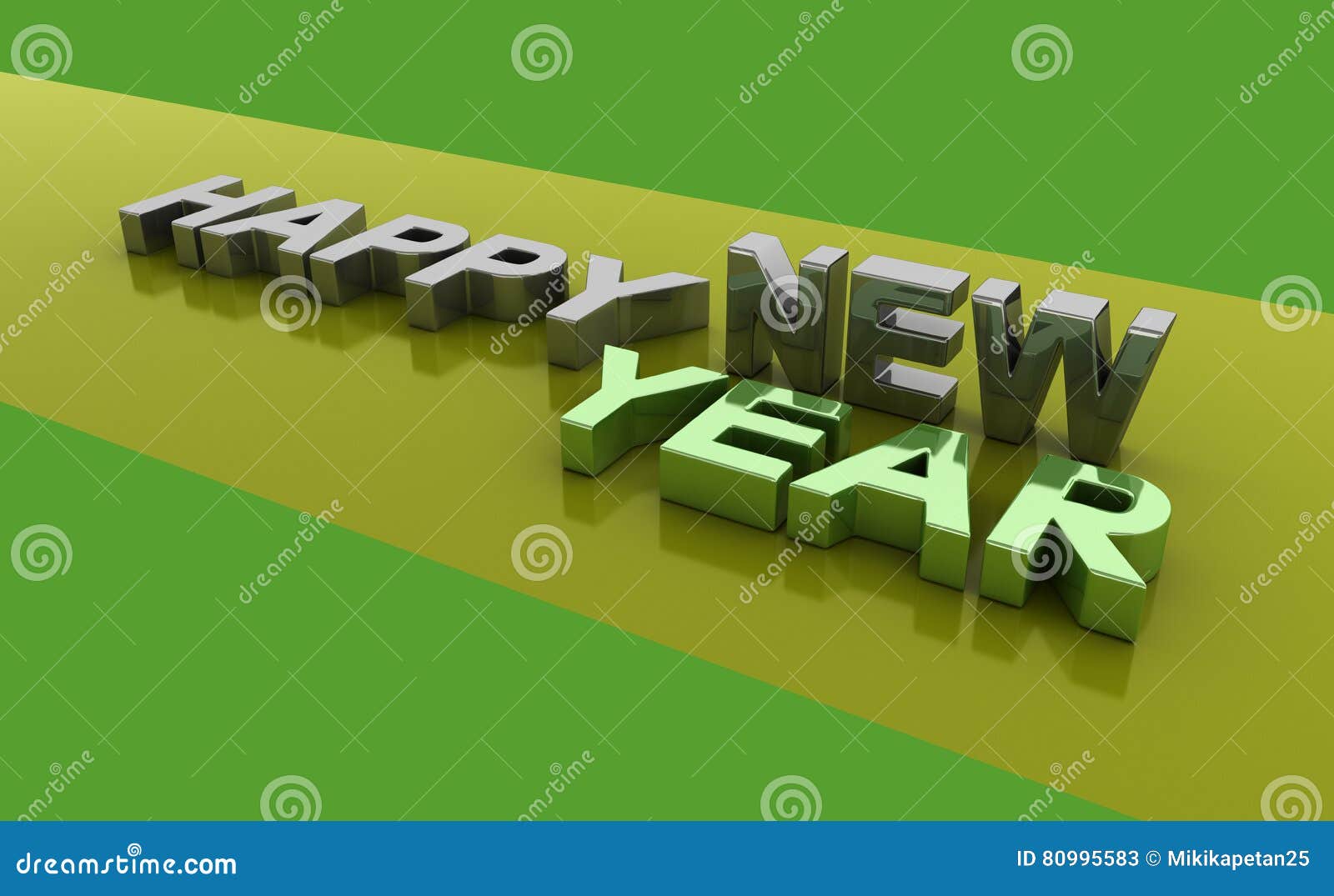 Happy new year,3D render stock illustration. Illustration of gold ...