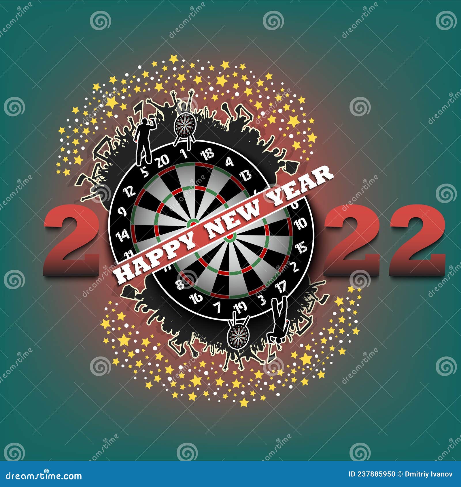 Happy New Year 2022 and Dartboard Stock Vector - Illustration of banner ... Happy New Year 2022 and Dartboard Stock Vector - Illustration of banner ...
