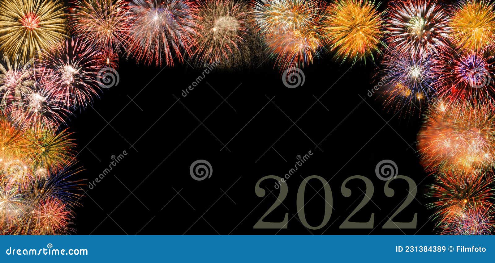 Happy New Year 2022 with Fireworks Stock Image - Image of 2021 ...
