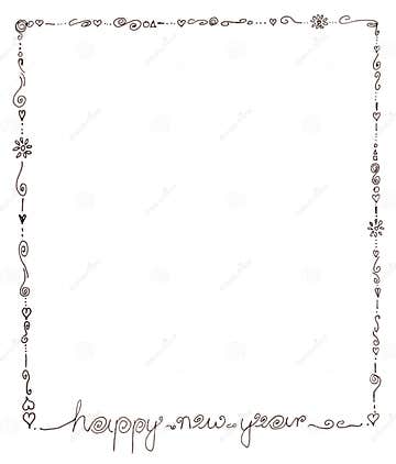 Happy New Year frame stock illustration. Illustration of hand - 21714685
