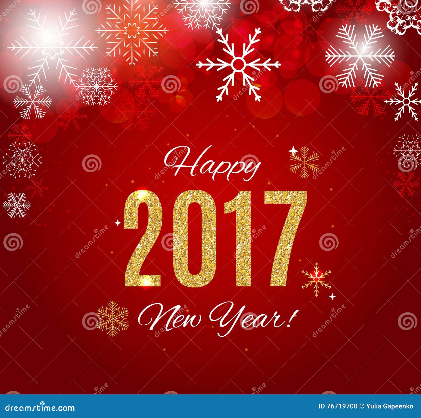 2017 Happy New Year Gold Glossy Background. Vector Illustration Stock ...