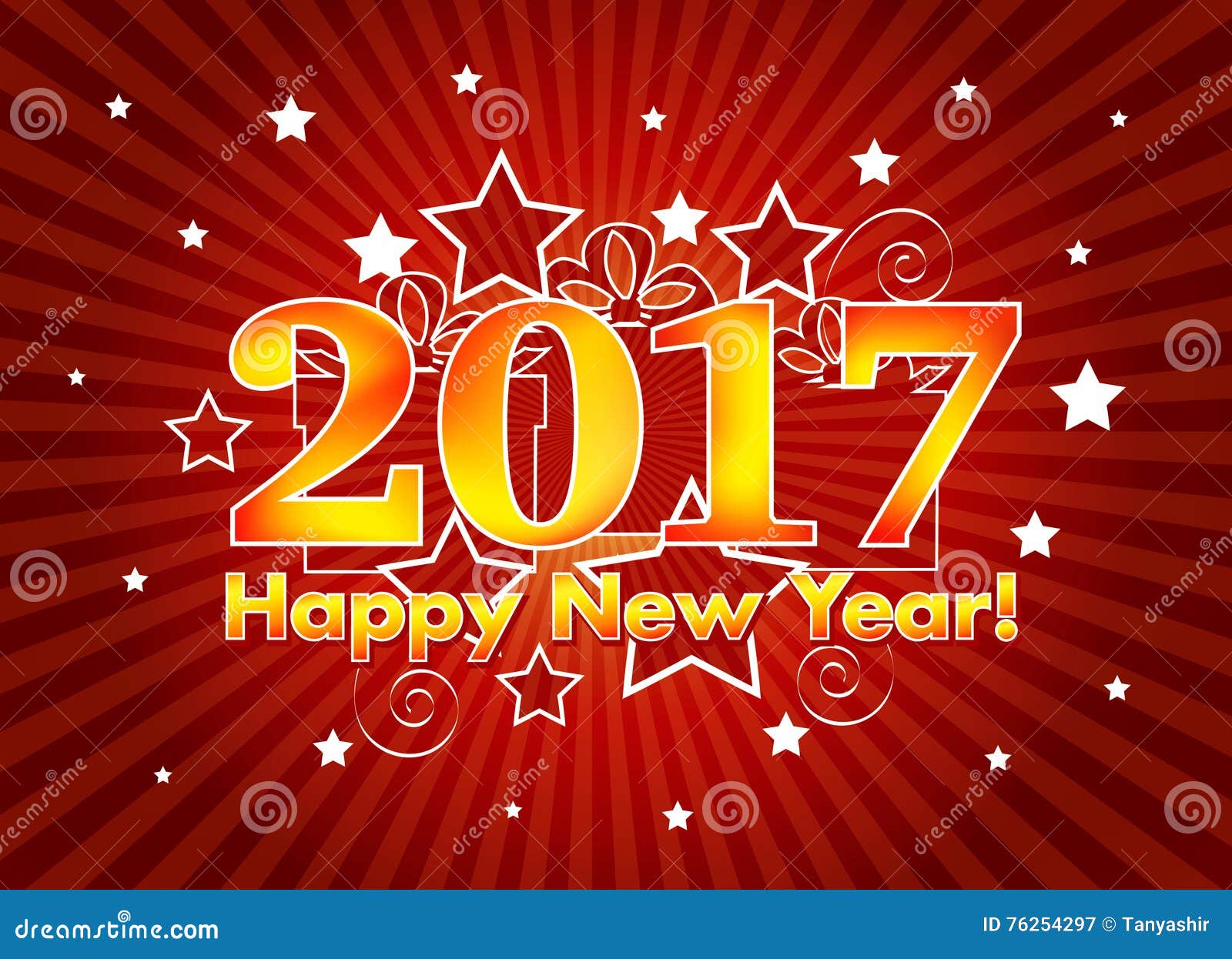 Happy New Year 2017 stock illustration. Illustration of year - 76254297