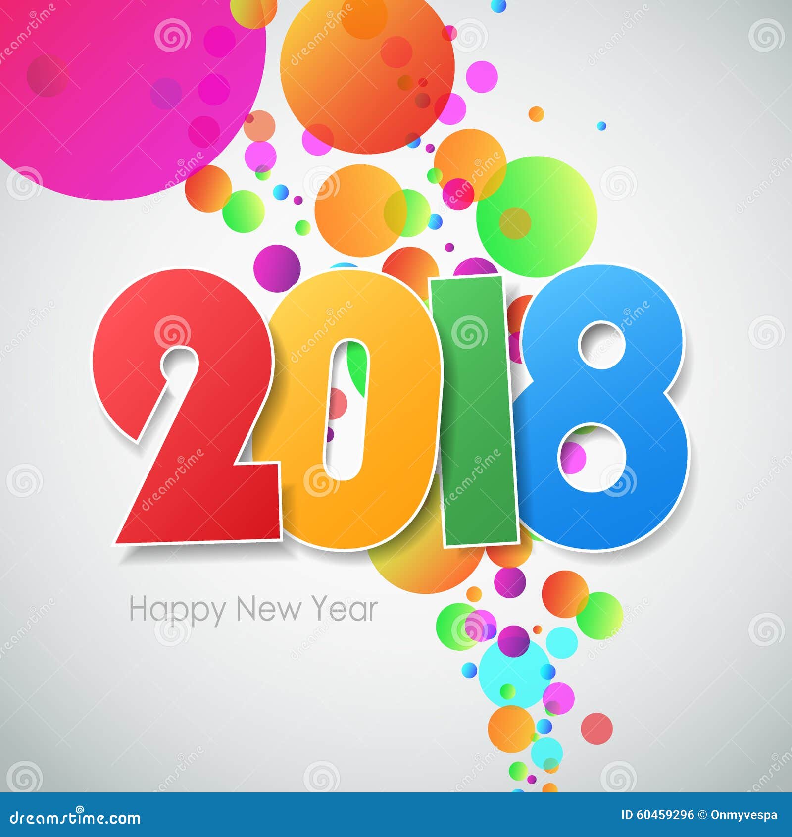Happy New Year 2018 Greeting Card. Stock Vector - Illustration of ...