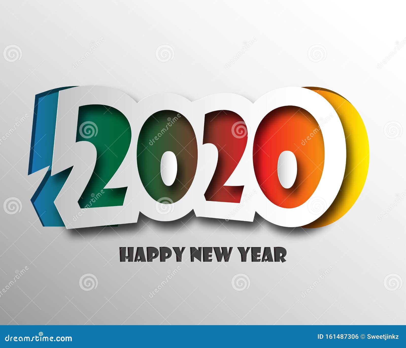 Happy New Year 2020 . Greetings Card. Abstract Background Stock Vector ...