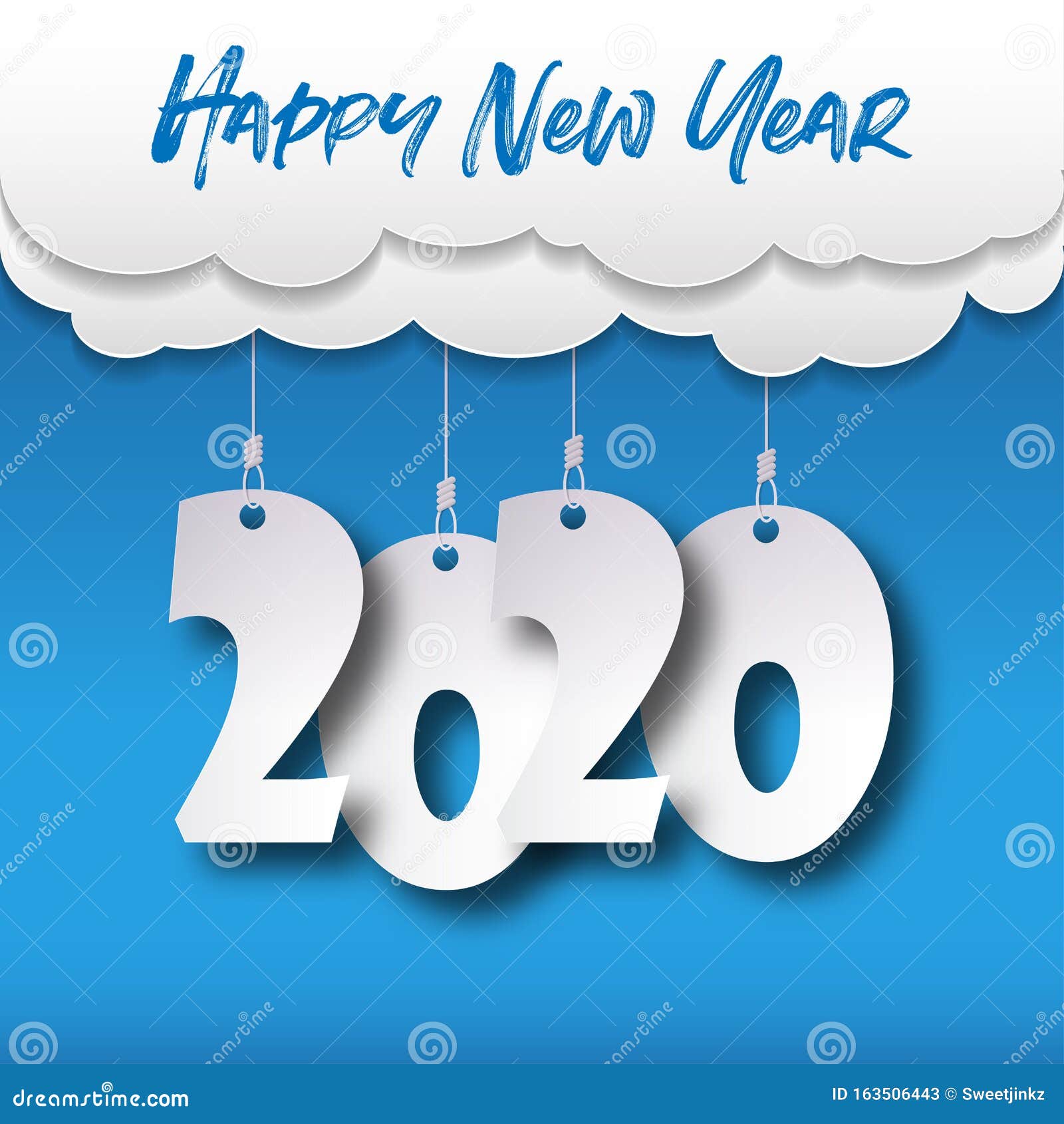 Happy New Year 2020 . Greetings Card. Abstract Background Stock Vector ...