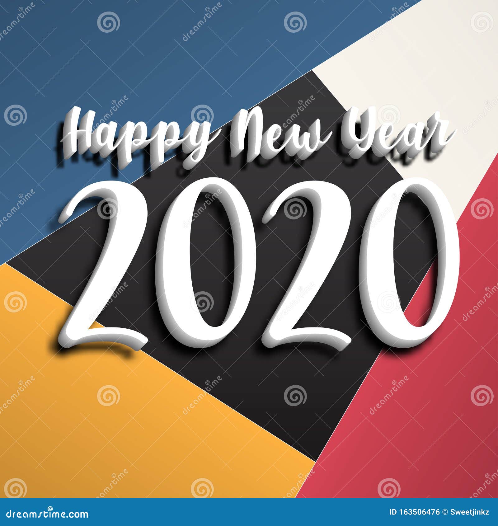 Happy New Year 2020 . Greetings Card. Abstract Background Stock Vector ...