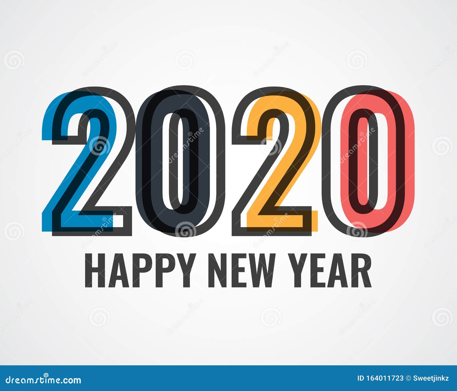 Happy New Year 2020 . Greetings Card. Abstract Background Stock Vector ...