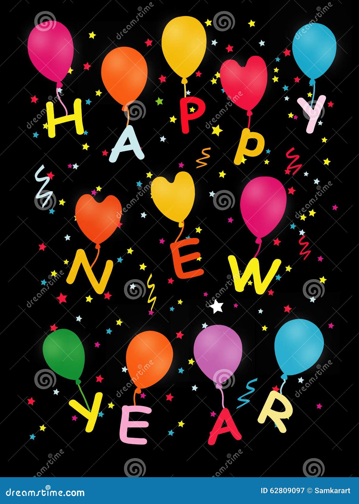 Happy New Year Greetings - Vector Stock Vector - Illustration of year ...