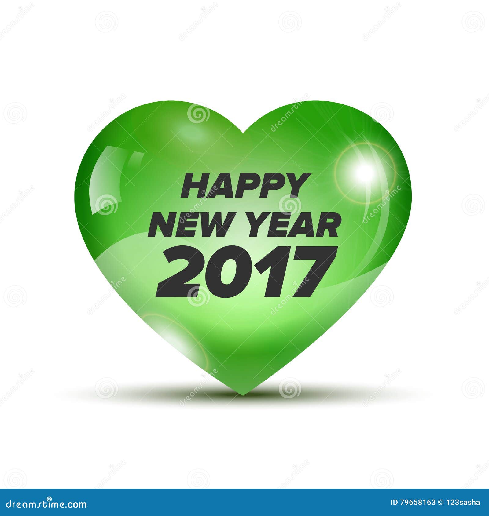 Happy New Year heart stock vector. Illustration of love - 79658163