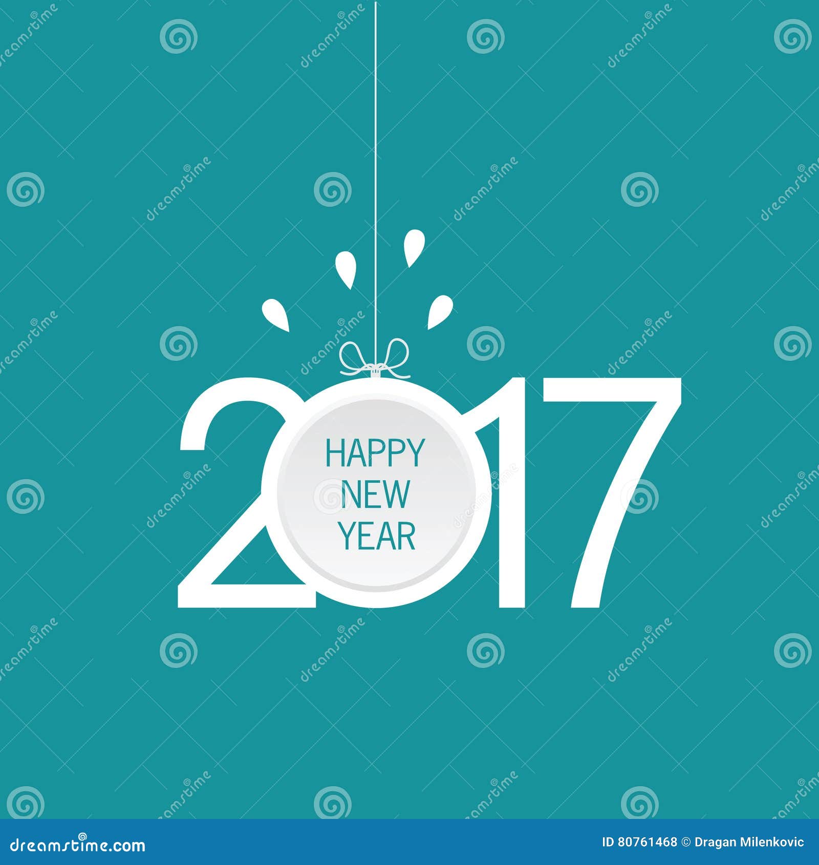 Happy New Year 2017 Icon in Blue Illustration Stock Vector ...