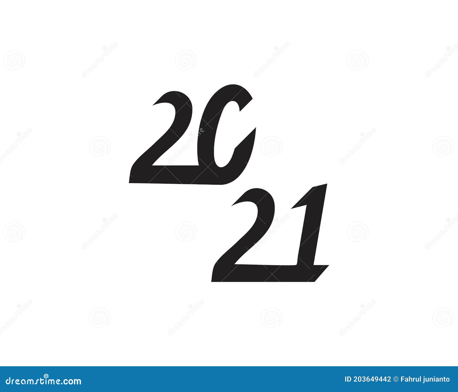 Happy New Year 2021 Icon and Symbol Template Stock Illustration ...