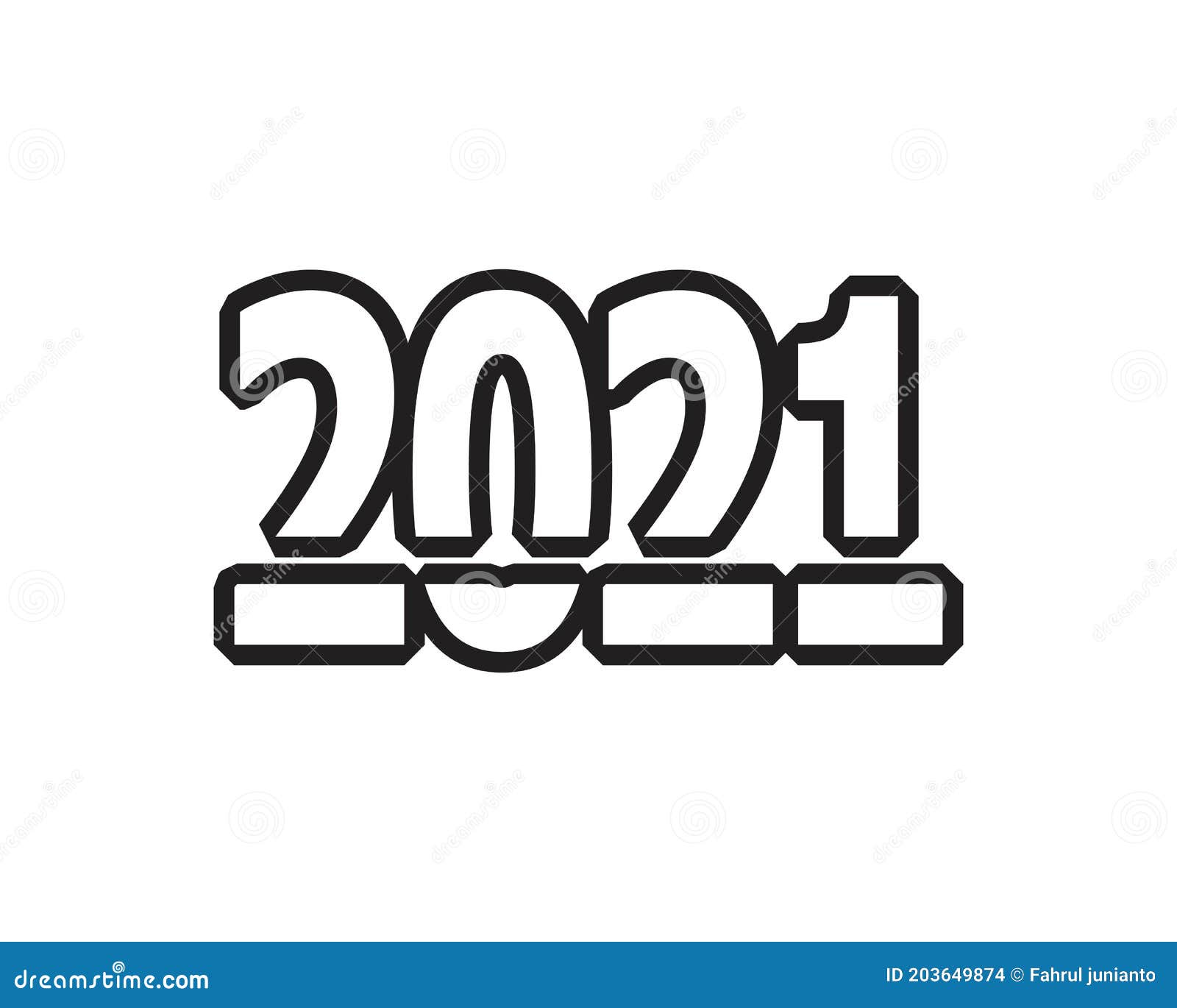 Happy New Year 2021 Icon and Symbol Template Stock Illustration ...