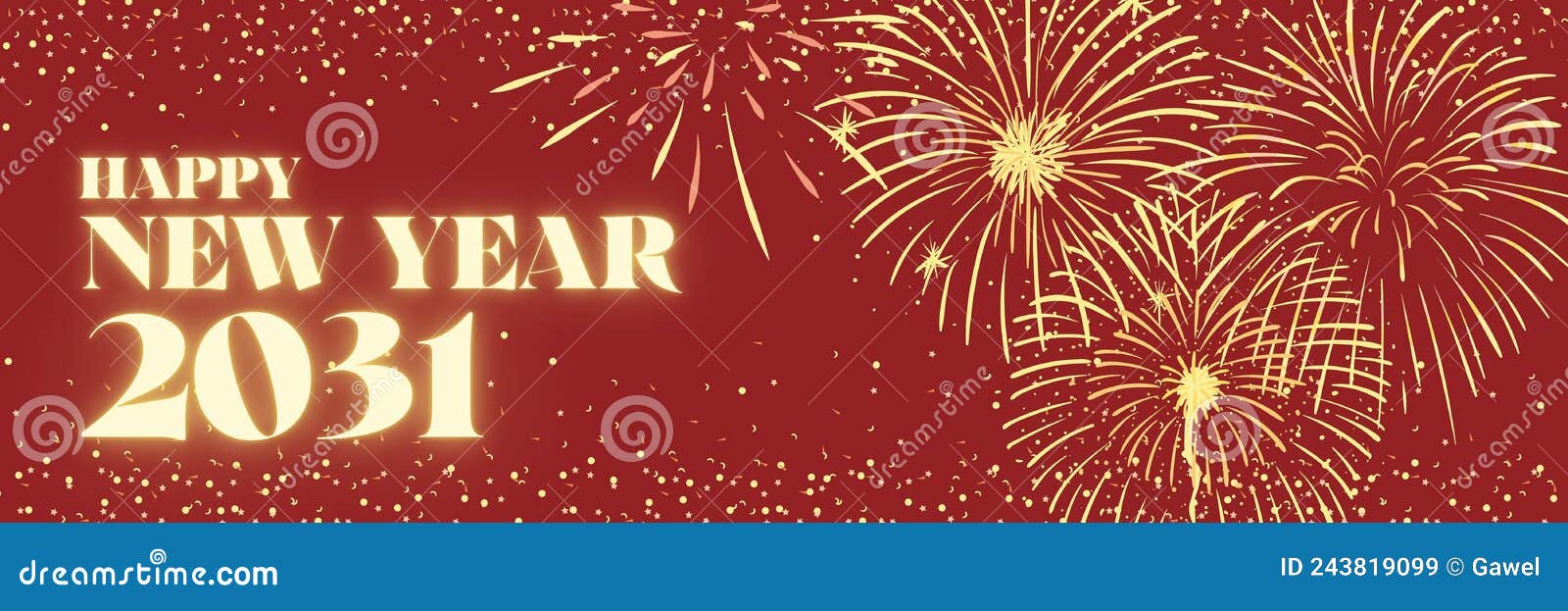 Happy New Year 2031 Illustration with Fireworks Stock Illustration ...