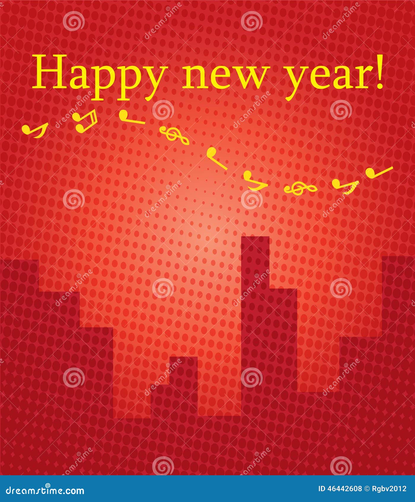 Happy new year stock vector. Illustration of music, merry - 46442608