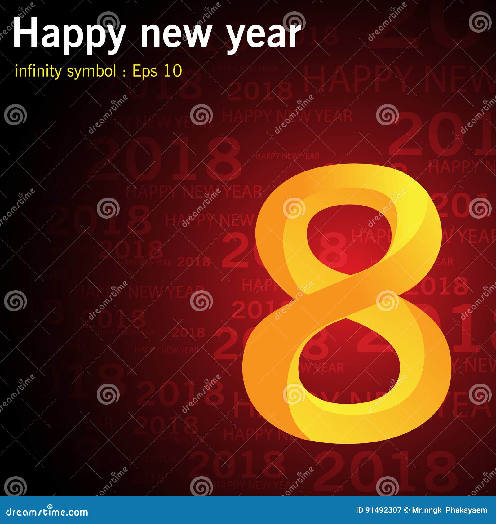 Happy New Year 2018 stock vector. Illustration of sign - 91492307