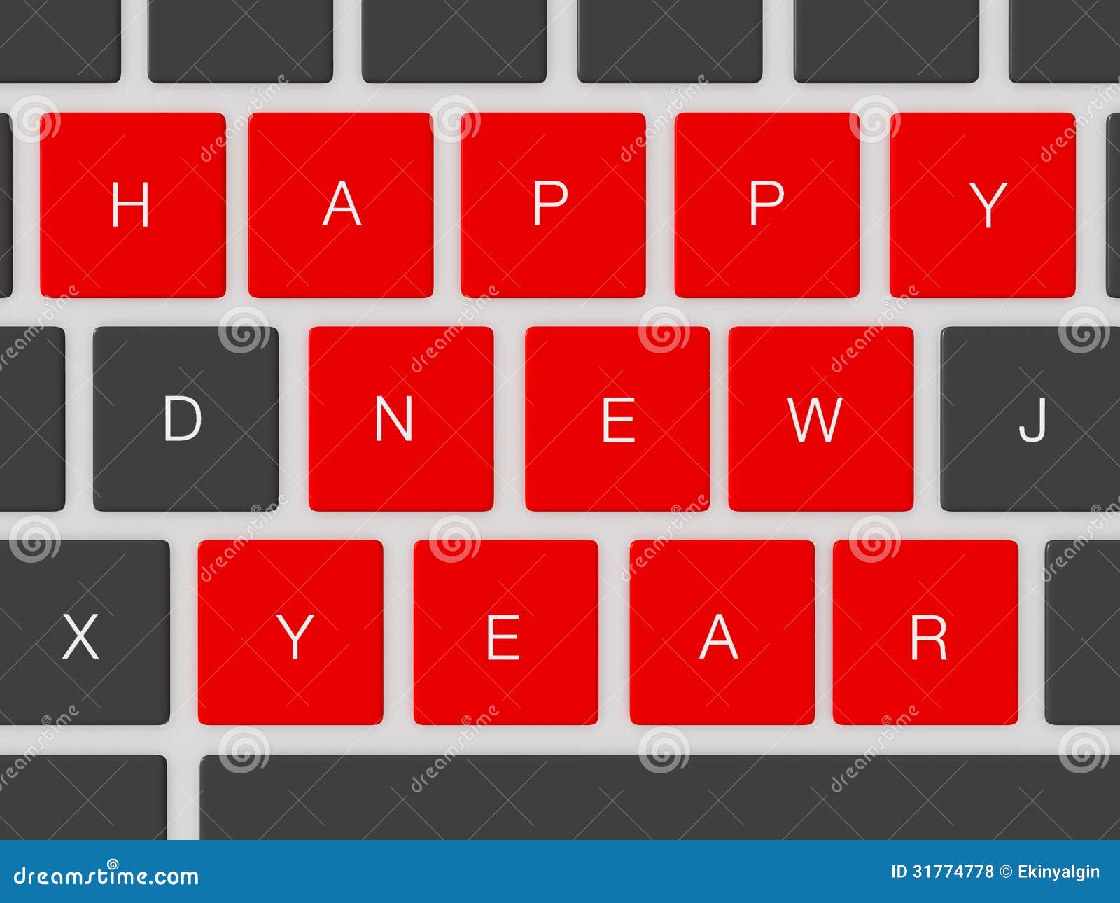 Happy New Year Keys stock illustration. Illustration of press - 31774778