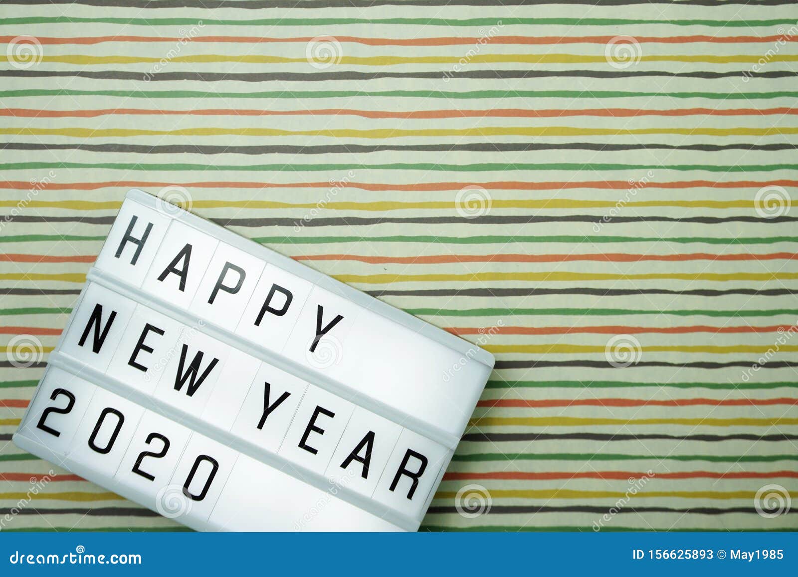 Happy New Year 2020 Light Box with Space Copy Background Stock Image ...