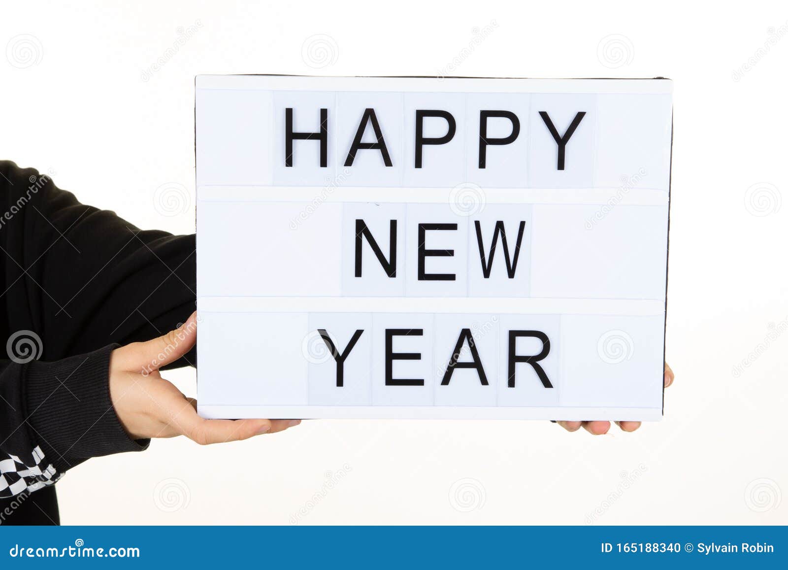 Happy New Year Light Box Written on a Lightbox Stock Photo - Image of ...
