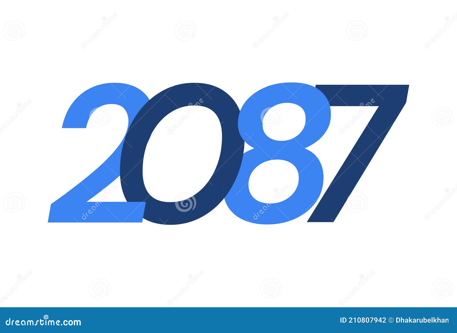 2087 Happy New Year Logo Design, New Year 2087 Modern Design Isolated ...