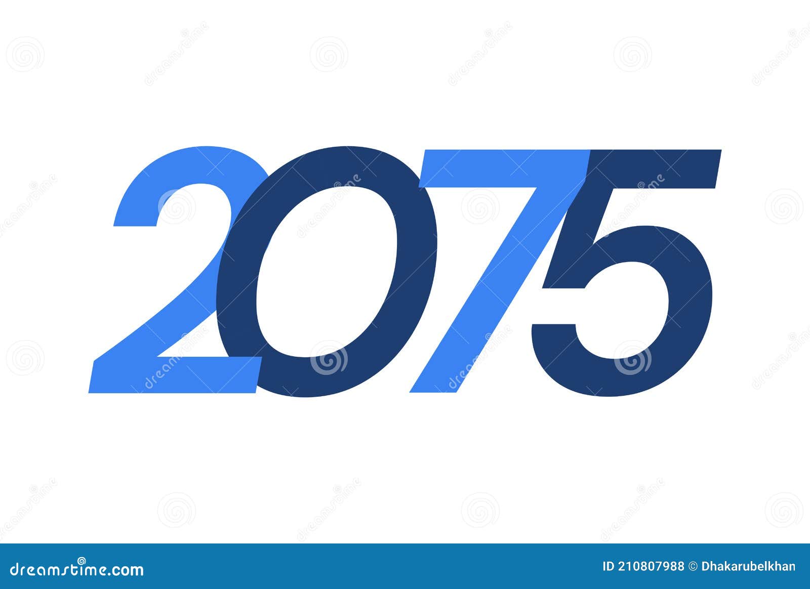 2075 Happy New Year Logo Design, New Year 2075 Modern Design Isolated ...