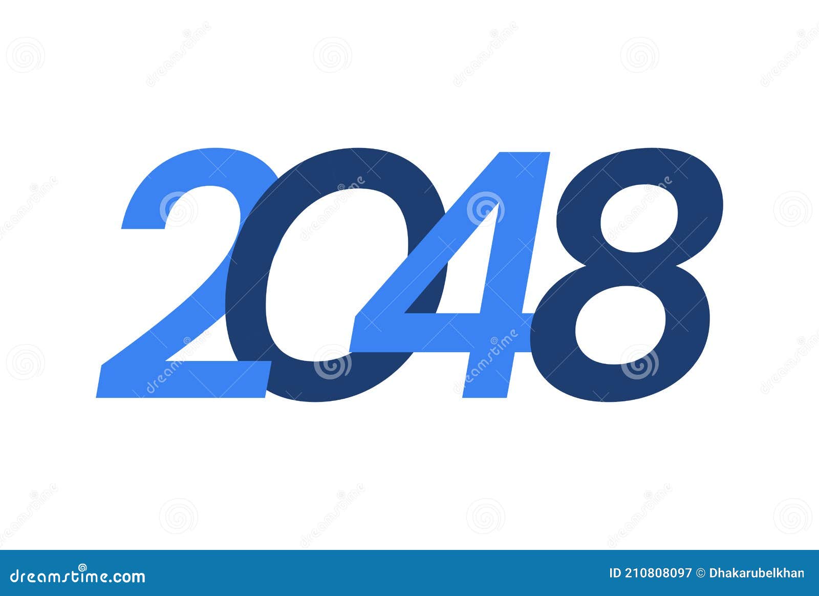 2048 Happy New Year Logo Design, New Year 2048 Modern Design Isolated ...