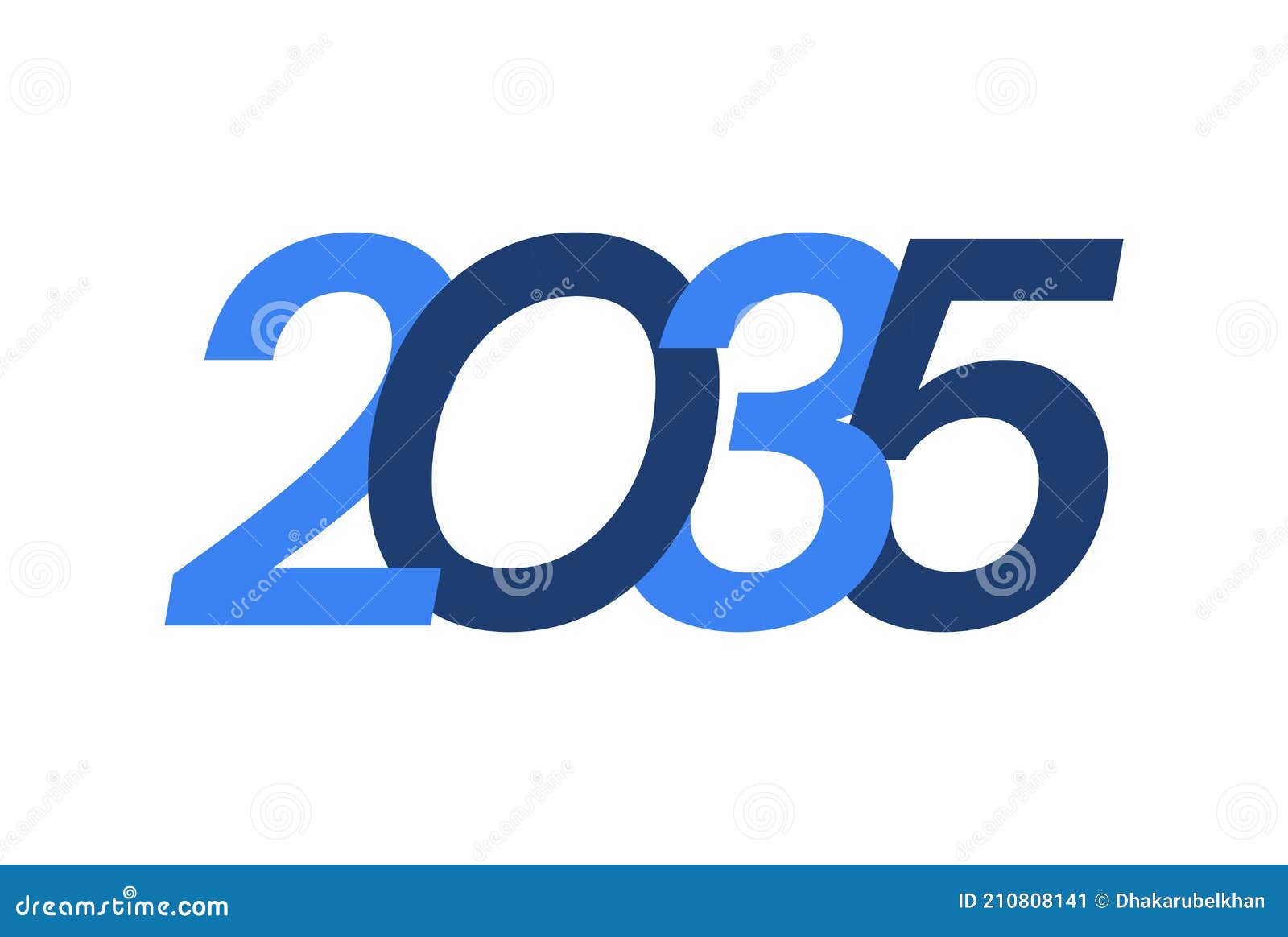 2035 Happy New Year Copper Write On Red Background - 3D Rendering ...