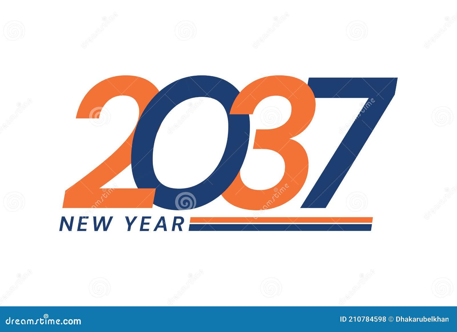Happy New Year 2037 Logo Design, New Year 2037 Text Design Isolated on ...