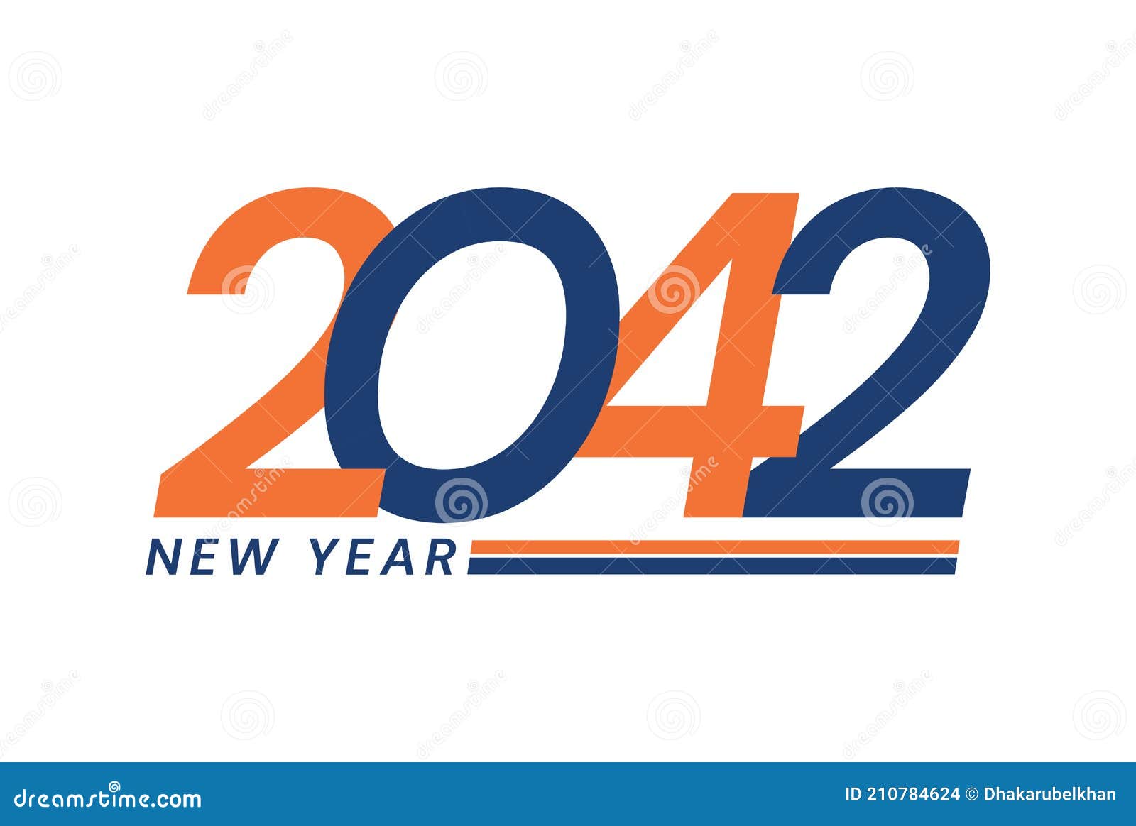 Happy New Year 2042 Logo Design, New Year 2042 Text Design Isolated on ...