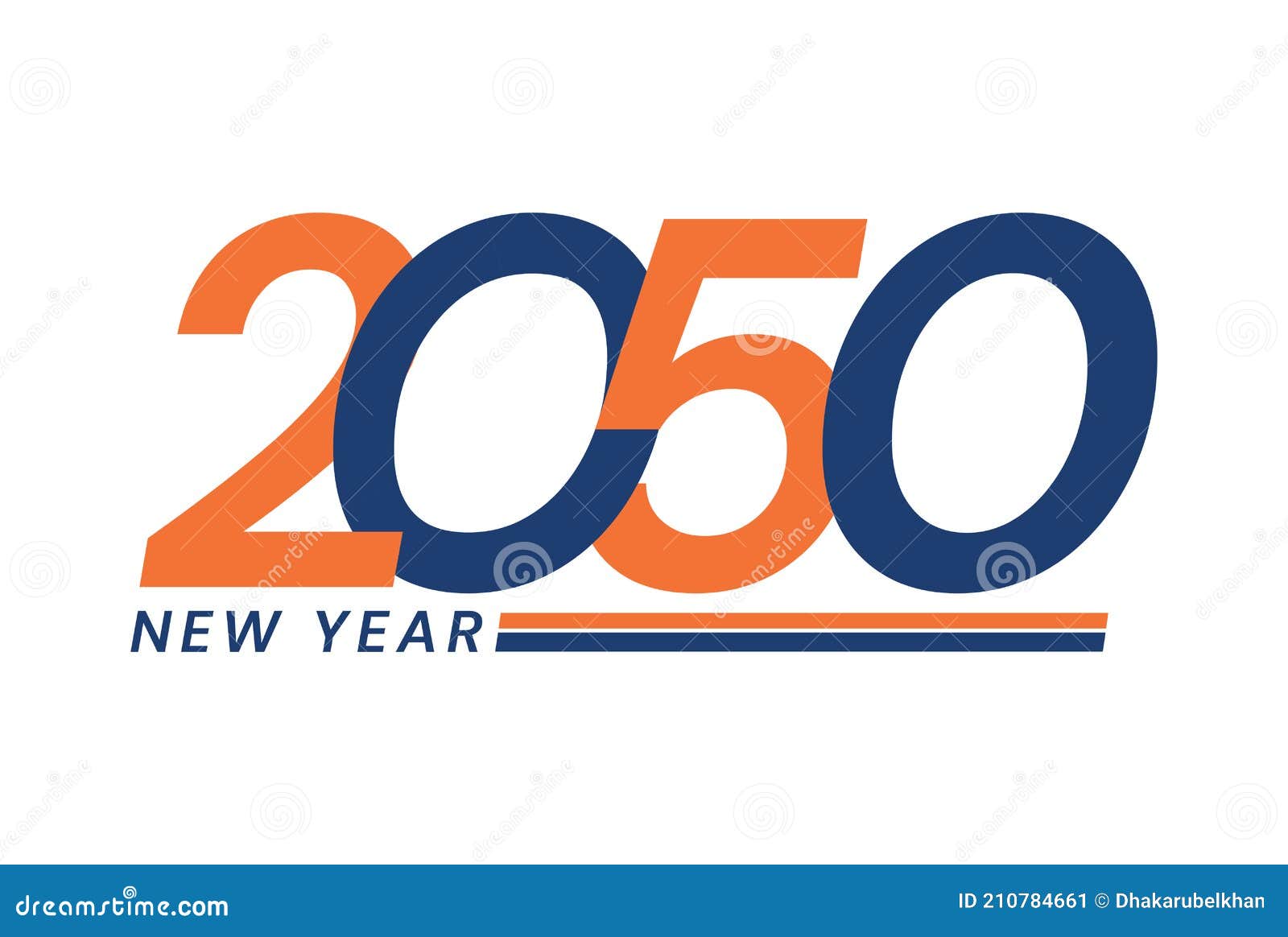 Happy New Year 2050 Logo Design, New Year 2050 Text Design Isolated on ...