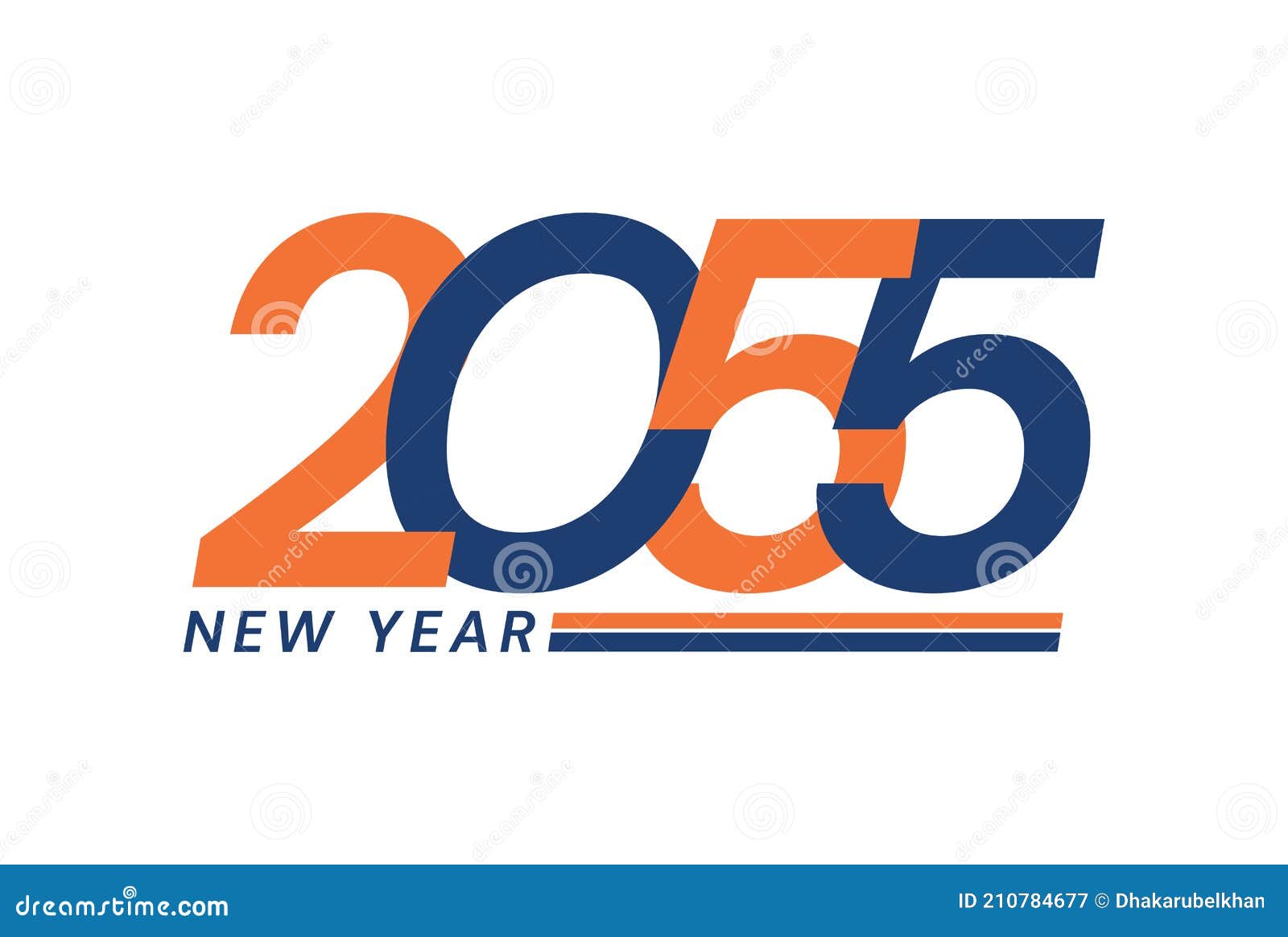 Happy New Year 2055 Logo Design, New Year 2055 Text Design Isolated on ...