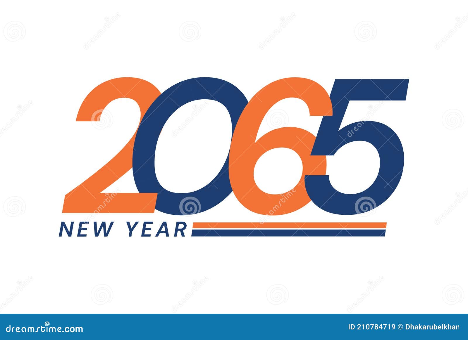 Happy New Year 2065 Logo Design, New Year 2065 Text Design Isolated on ...