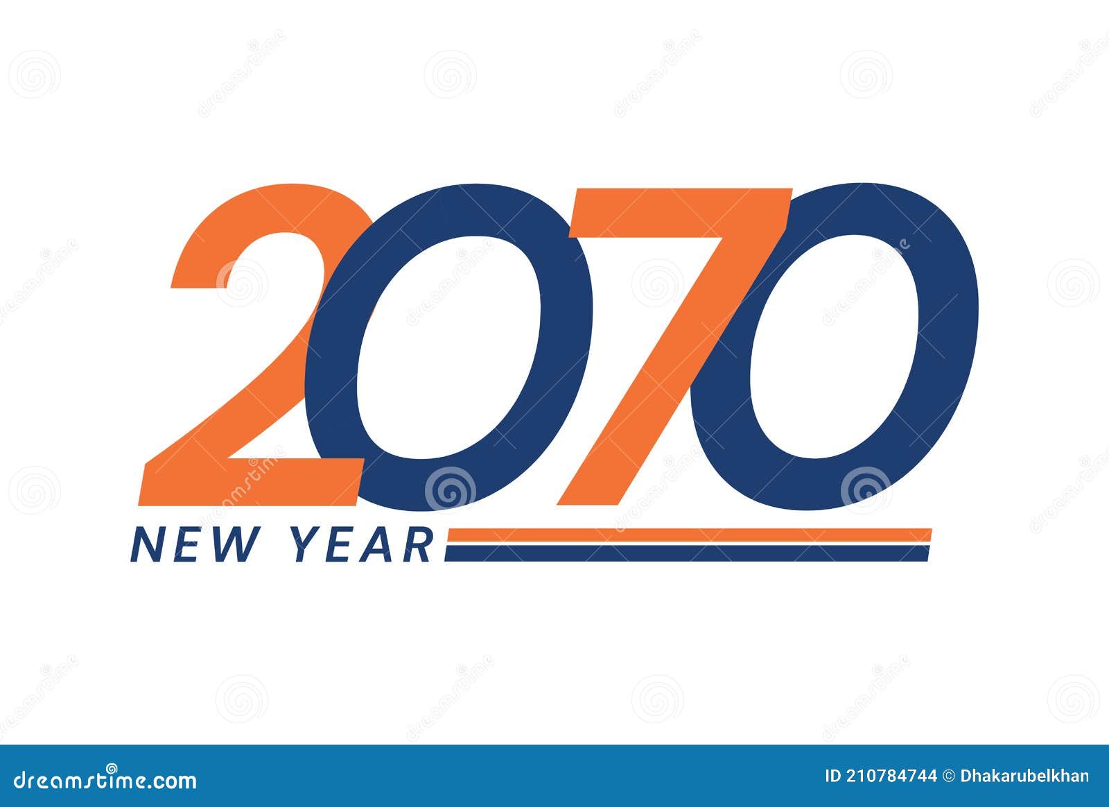 Happy New Year 2070 Logo Design, New Year 2070 Text Design Isolated on ...