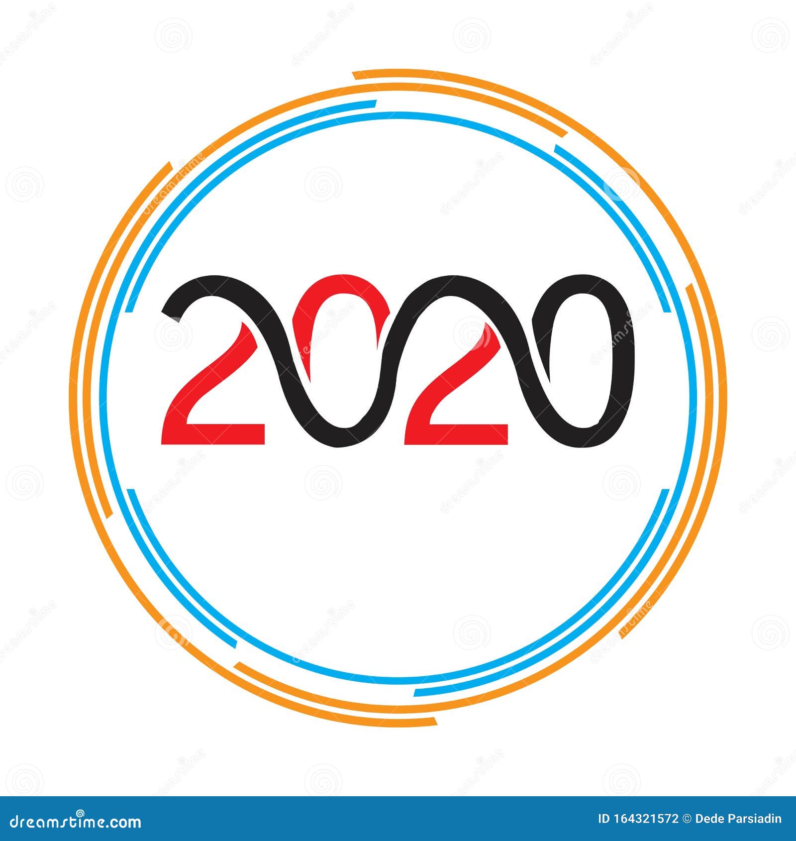 Happy New Year 2020 Logo Text Design Vector Illustration - Vector Stock ...