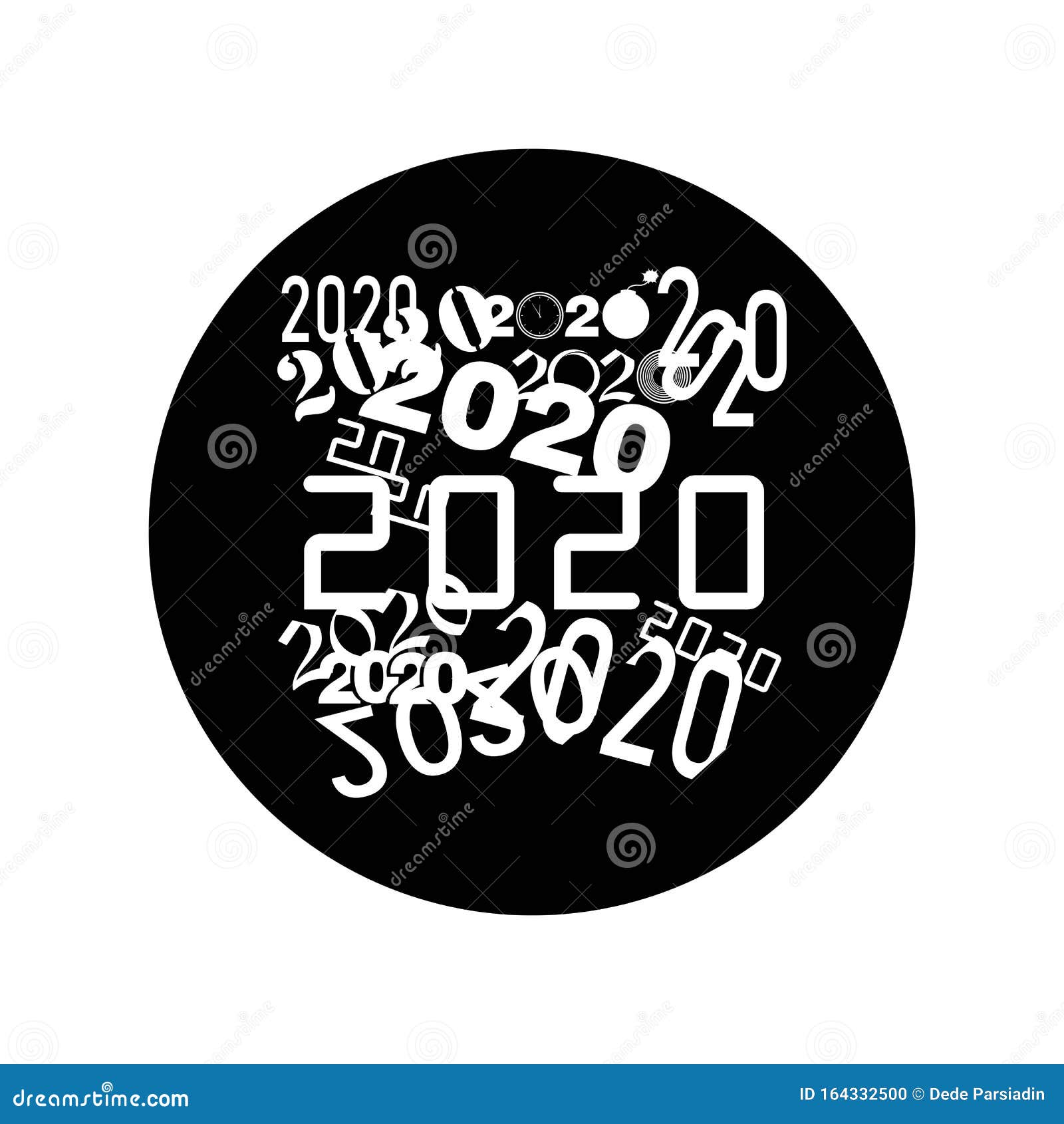 Happy New Year 2020 Logo Text Design Vector Illustration - Vector Stock ...