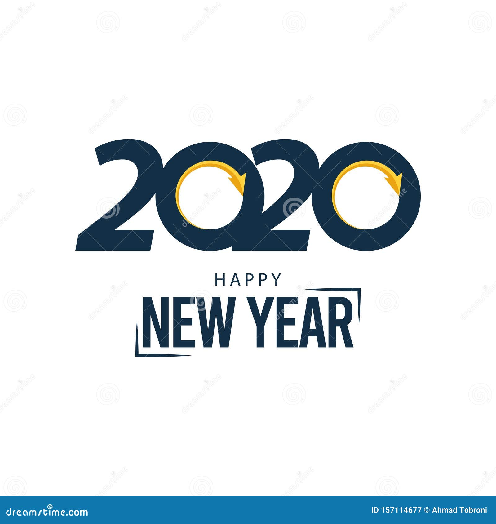 Happy New Year 2020 Logo Vector Template Design Illustration Stock ...