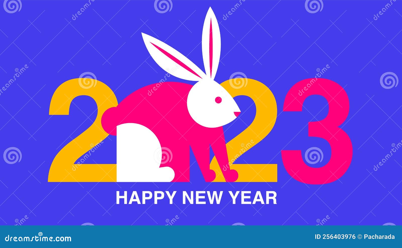 Happy New Year 2023 , Lunar New Year, Rabbit Stock Vector ...