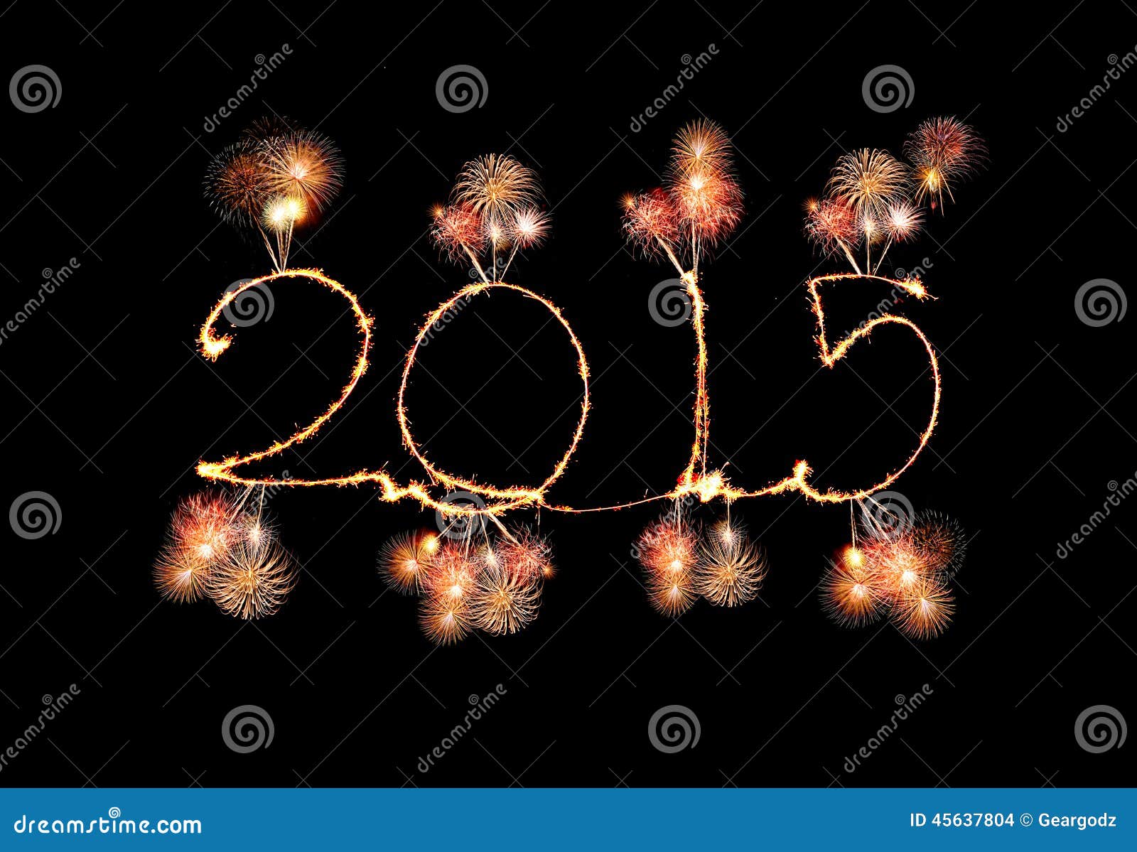 Happy New Year - 2015 Made a Sparkler Stock Illustration - Illustration ...