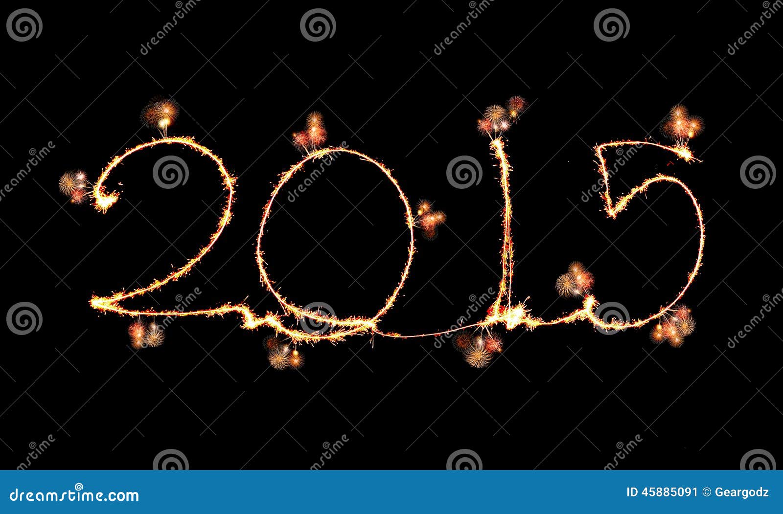 Happy New Year - 2015 Made a Sparkler Stock Image - Image of colorful ...