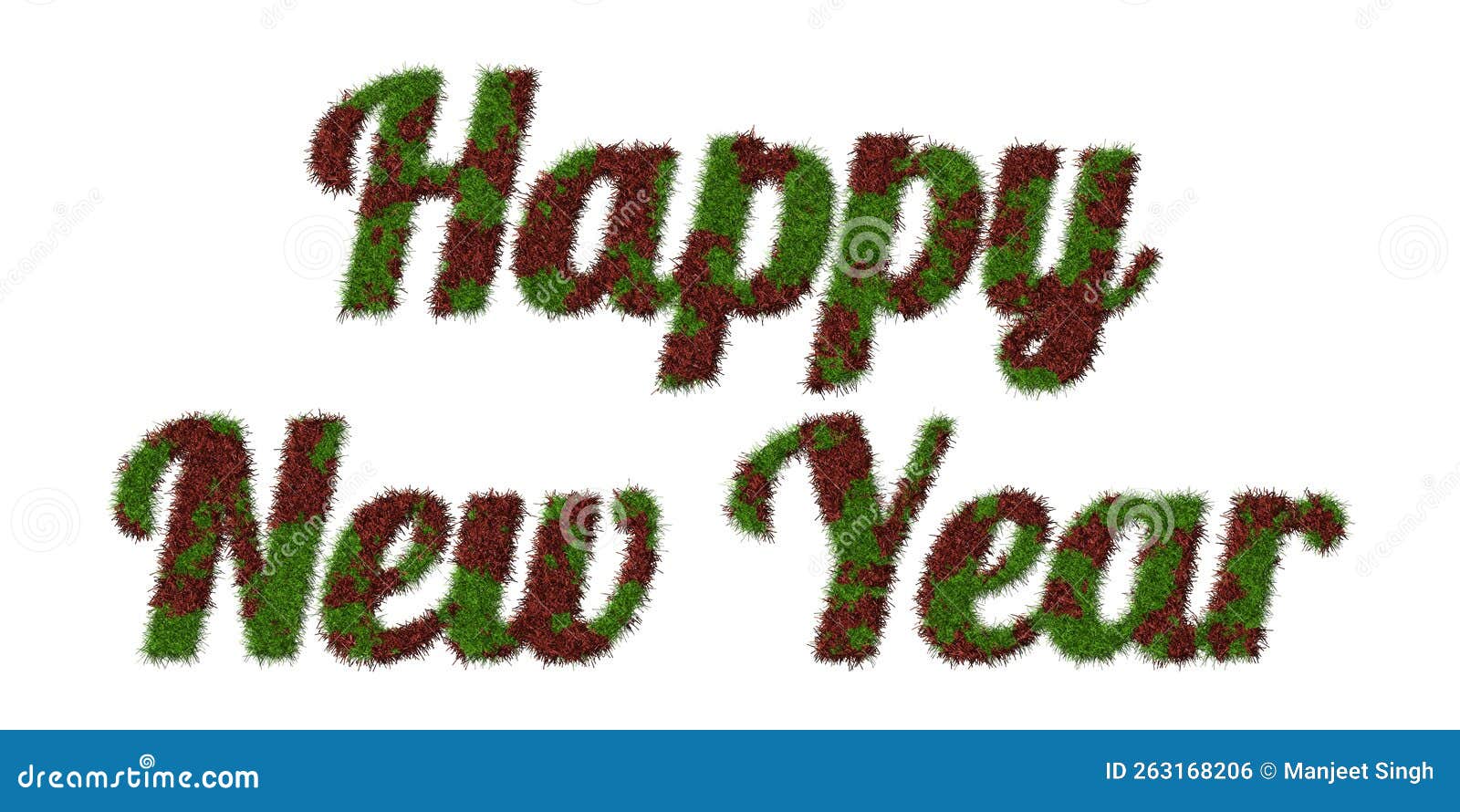 "Happy New Year" Multicolor Grass Text Stock Photo - Image of font ...