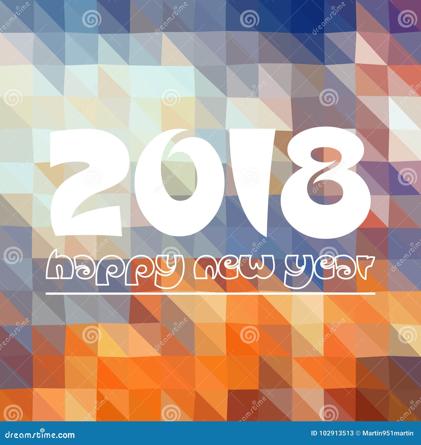 Happy New Year 2018 on Multicolor Low Polygon Triangle Gradient Graphic ...