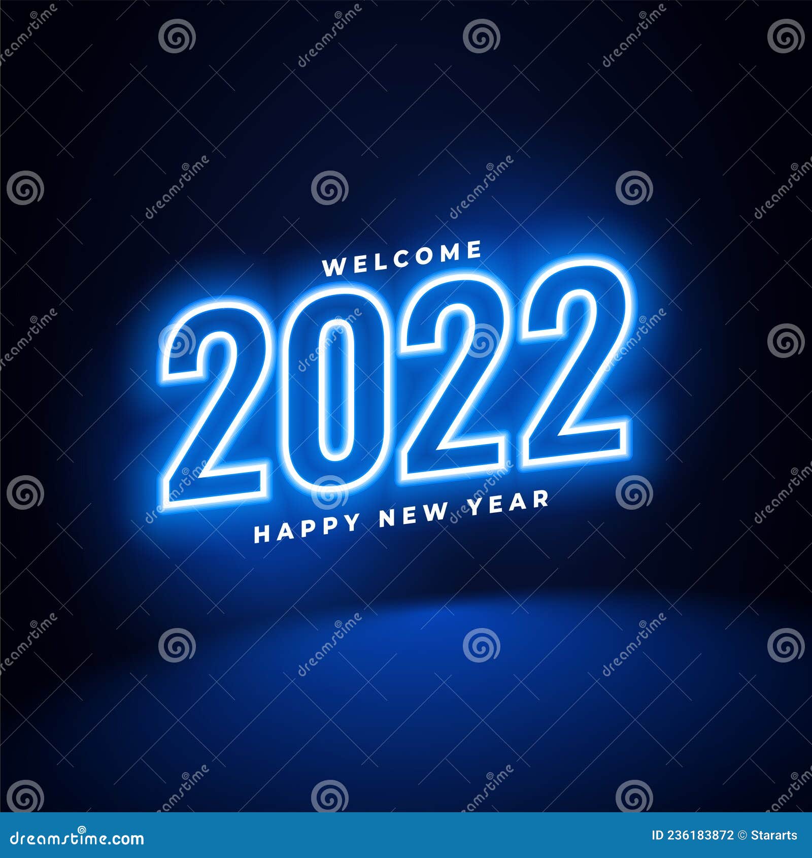 Neon 2022 Sign On White Background Vector Illustration | CartoonDealer ...