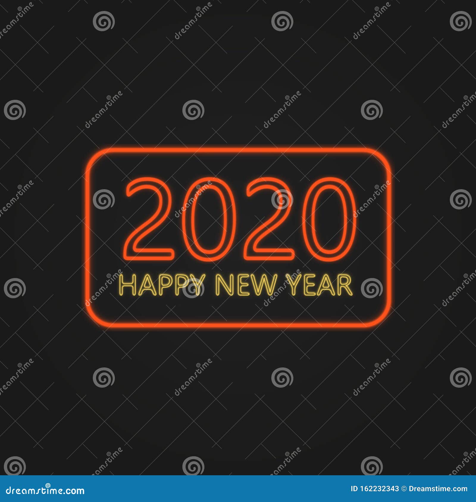 Happy New Year 2020 Neon Lights Stock Image - Image of bulb, banner ...