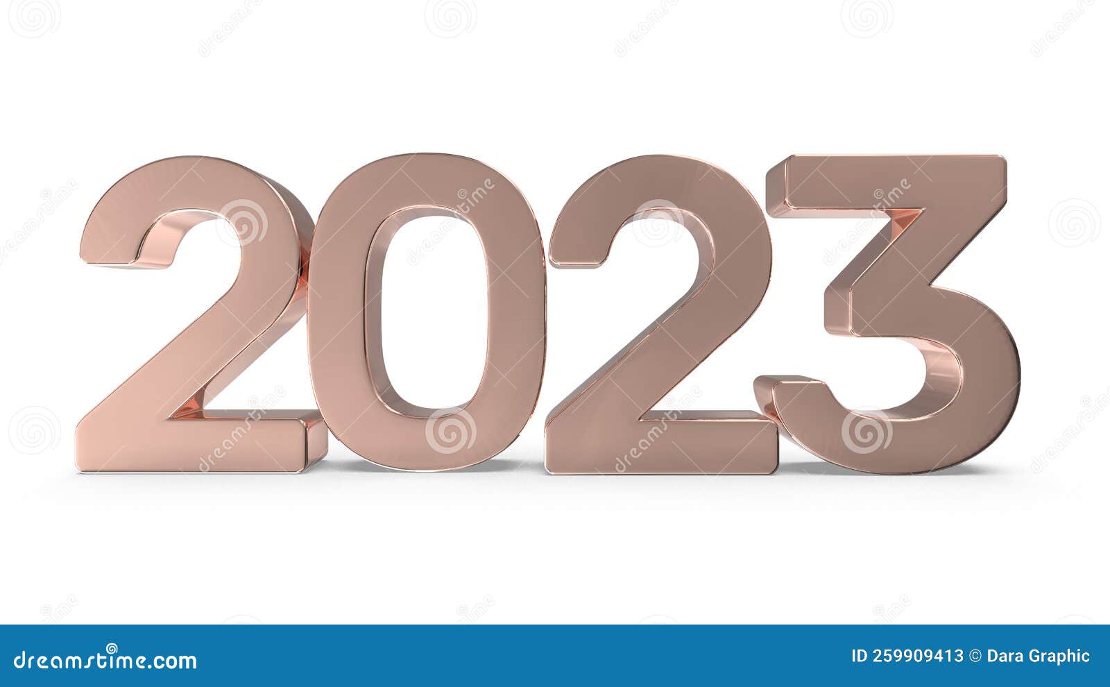 Happy New Year 2023 Number 3D Stock Illustration - Illustration of ...