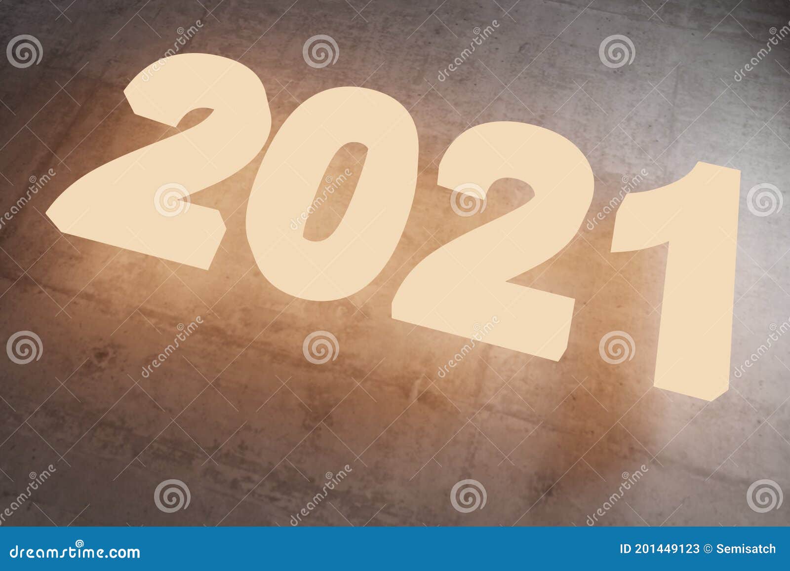 Happy New Year 2021. Numbers Banner, 3D Rendering Stock Illustration ...