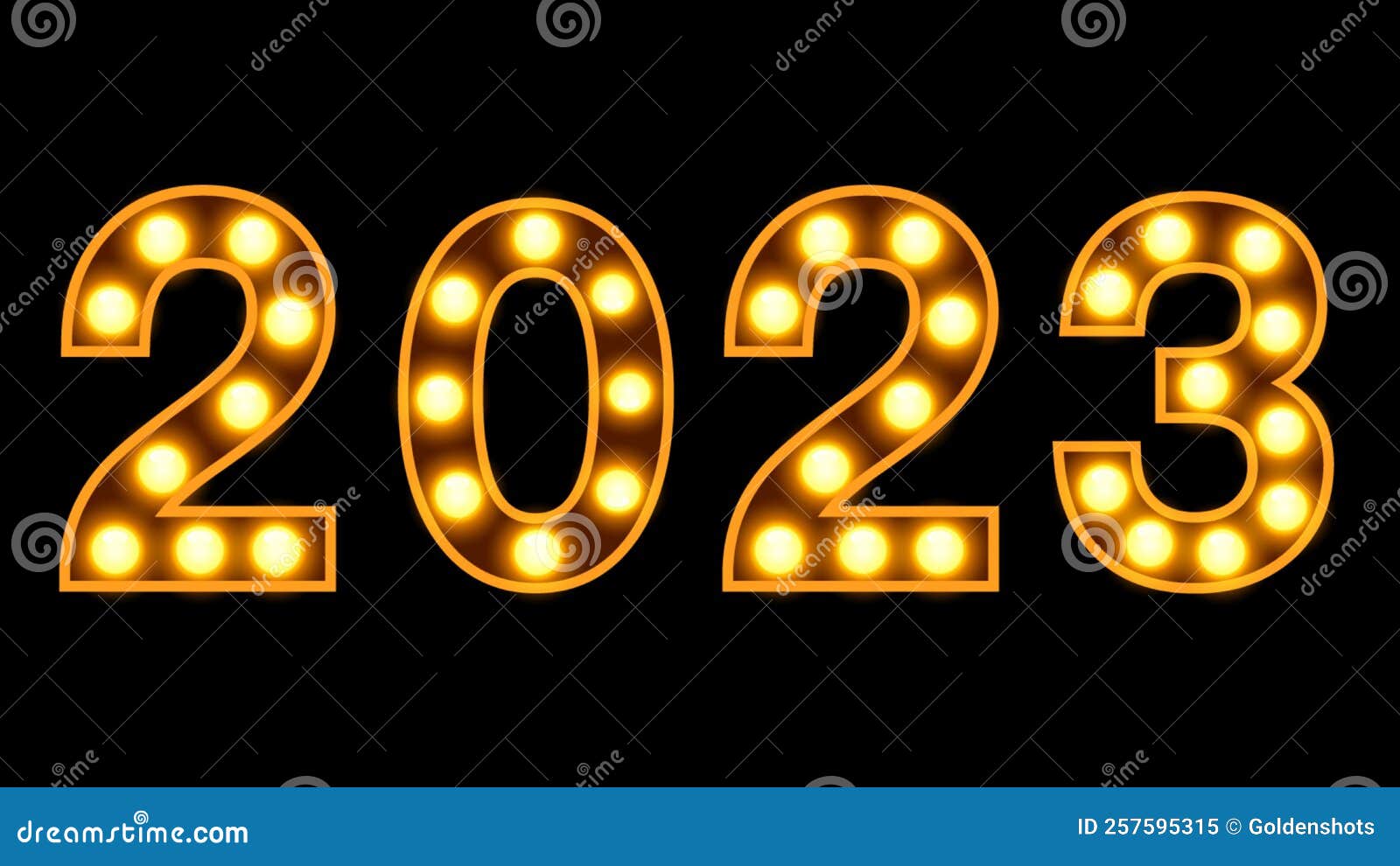 Happy New Year Numbers 2023 in Led Light. Stock Illustration ...