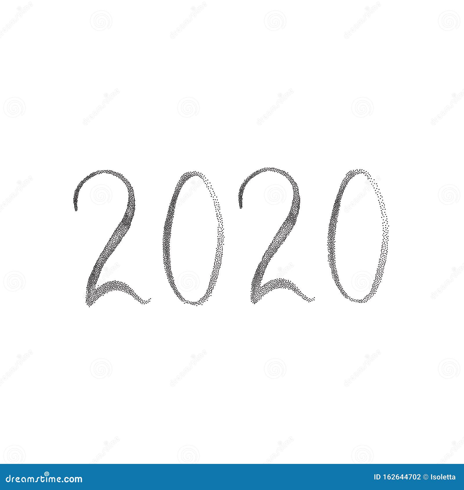 Happy New Year 2020 Numbers in Stippled Halftone Style Stock Vector ...