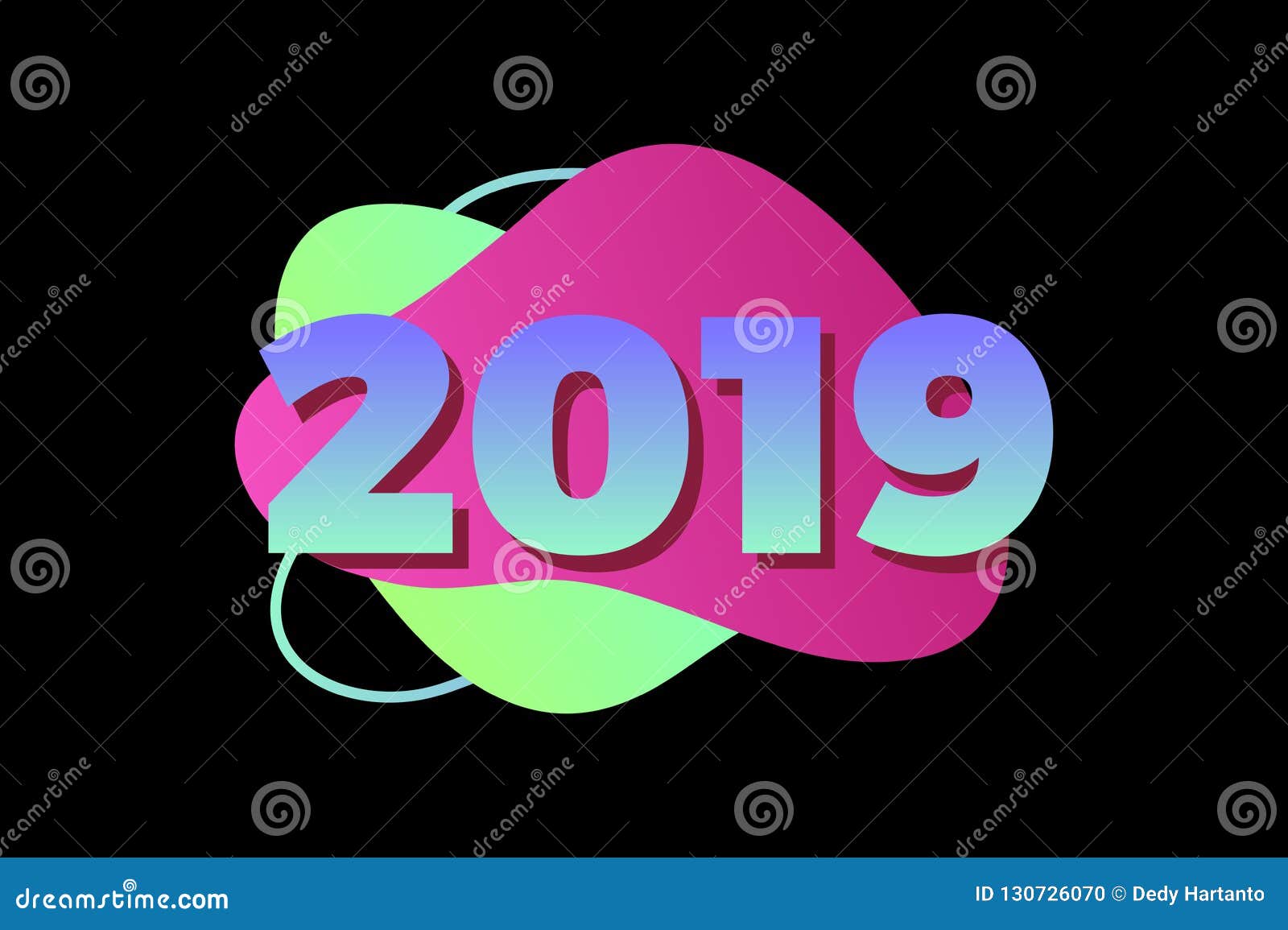 Happy New Year 2019,Numeral 2019, Colorful 2019 Vector Illustration ...