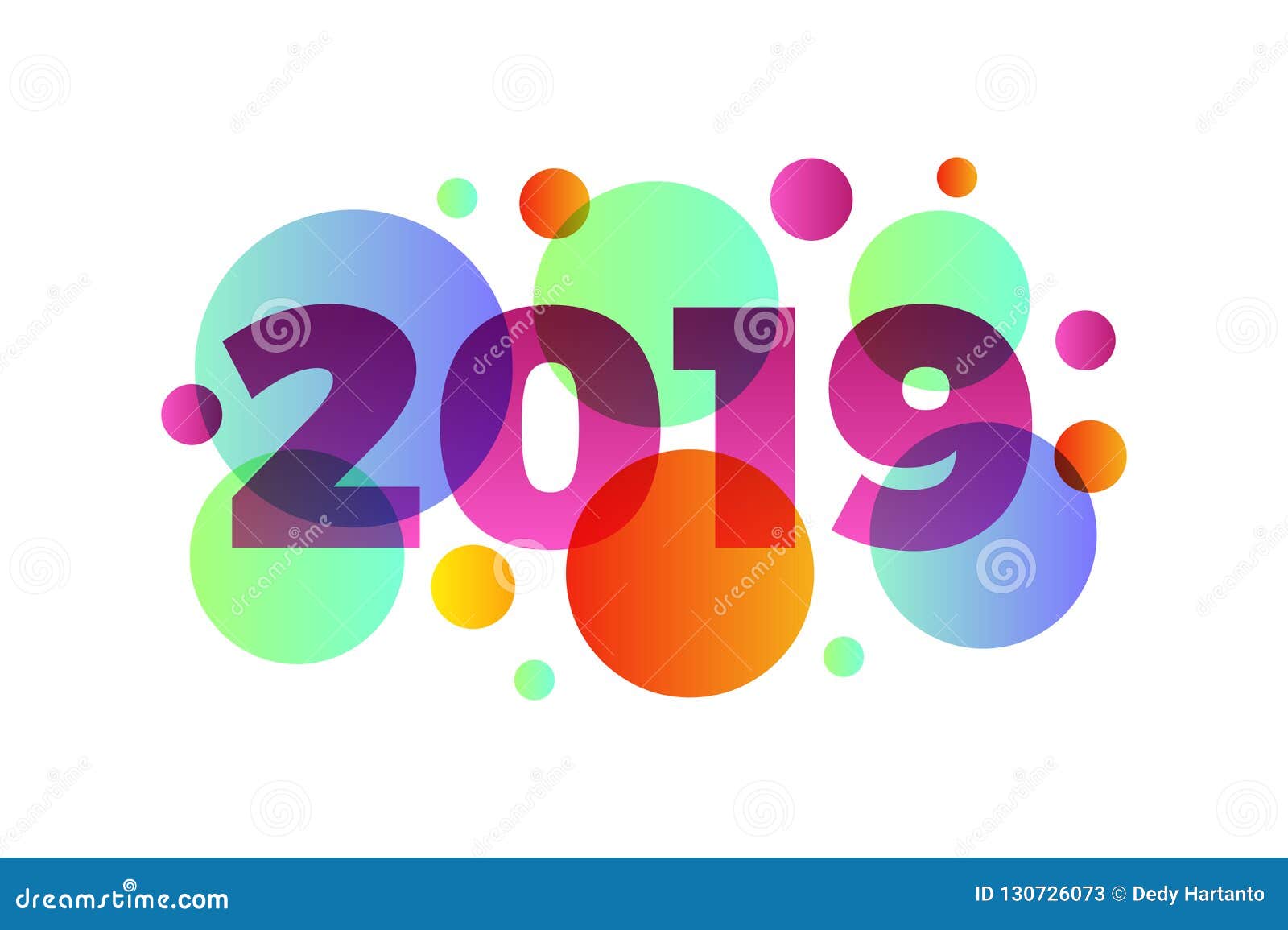 Happy New Year 2019,Numeral 2019, Colorful 2019 Vector Illustration ...