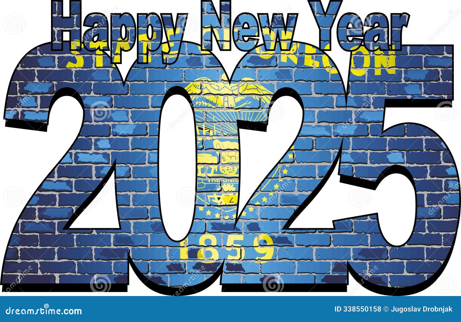 Map Of Oregon With Flag Cartoon Vector | CartoonDealer.com #4232577