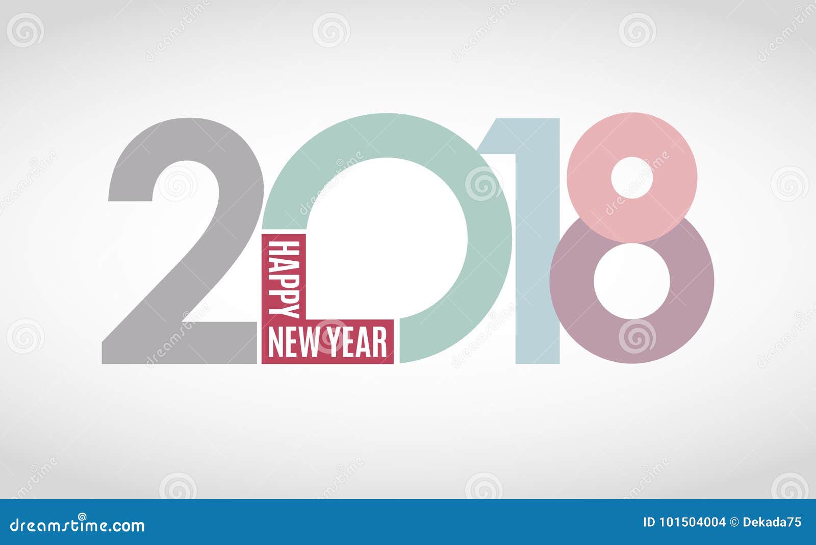 Happy 2018 New Year. stock vector. Illustration of cute - 101504004